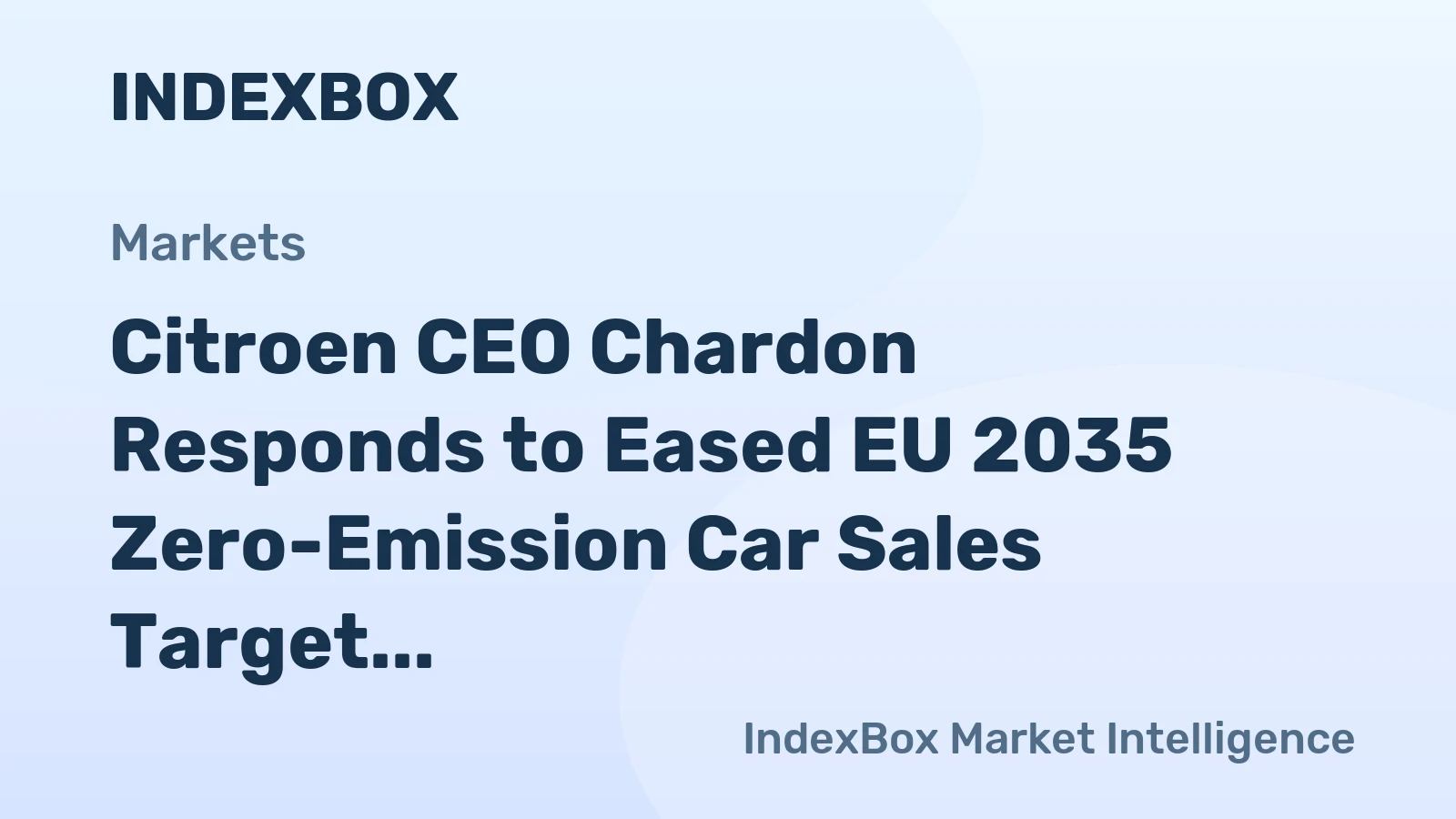 Citroen CEO Chardon Responds to Eased EU 2035 Zero-Emission Car Sales Target