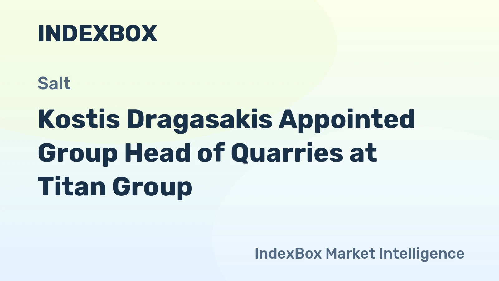 Kostis Dragasakis Appointed Group Head of Quarries at Titan Group
