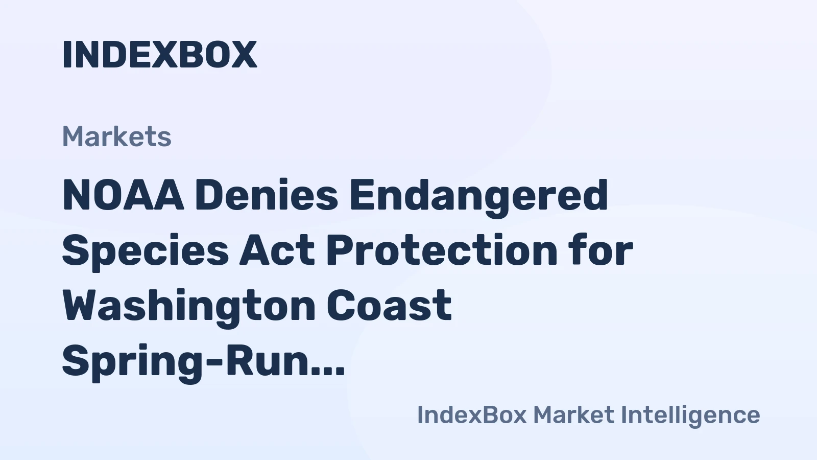 NOAA Denies Endangered Species Act Protection for Washington Coast Spring-Run Chinook Salmon