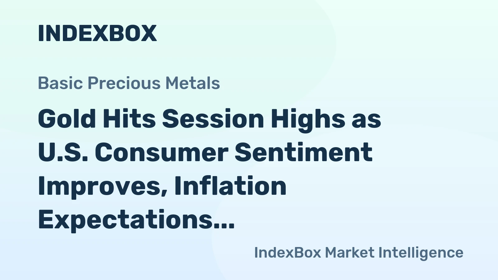 Gold Hits Session Highs as U.S. Consumer Sentiment Improves, Inflation Expectations Moderate