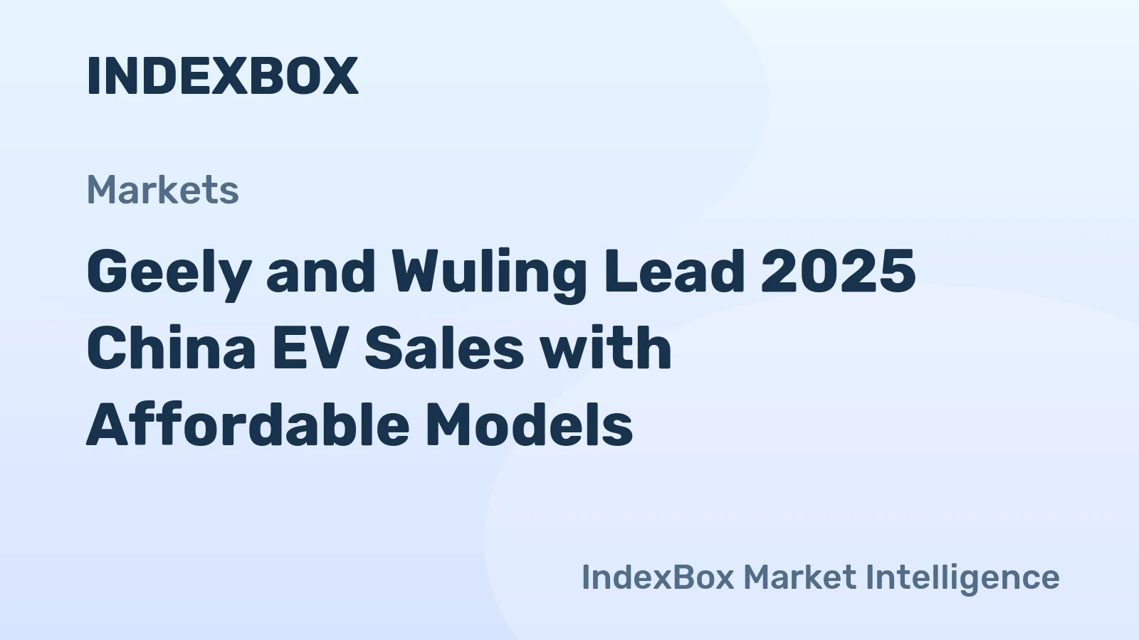 Geely and Wuling Lead 2025 China EV Sales with Affordable Models