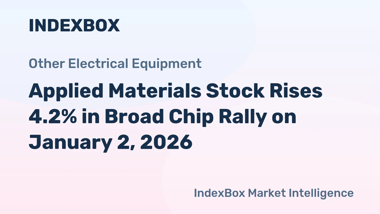 Applied Materials Stock Rises 4.2% in Broad Chip Rally on January 2, 2026