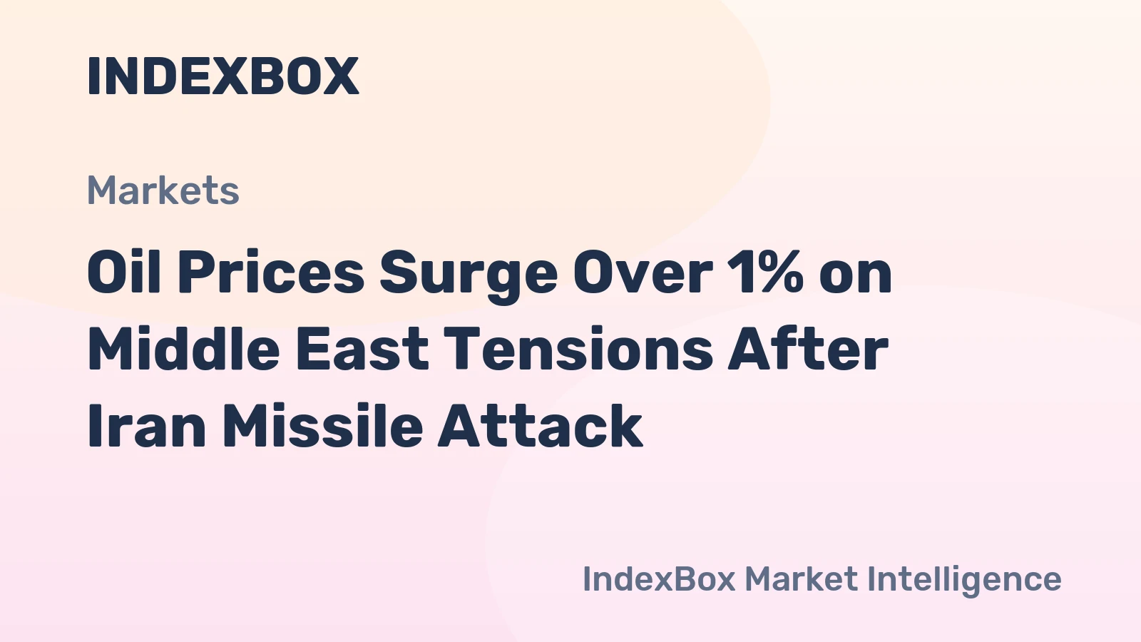 Oil Prices Surge Over 1% on Middle East Tensions After Iran Missile Attack