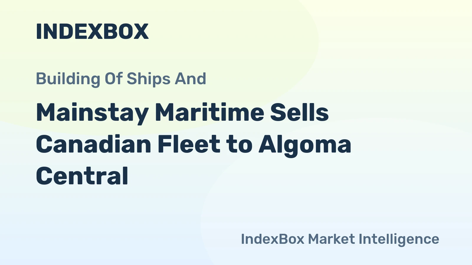 Mainstay Maritime Sells Canadian Fleet to Algoma Central