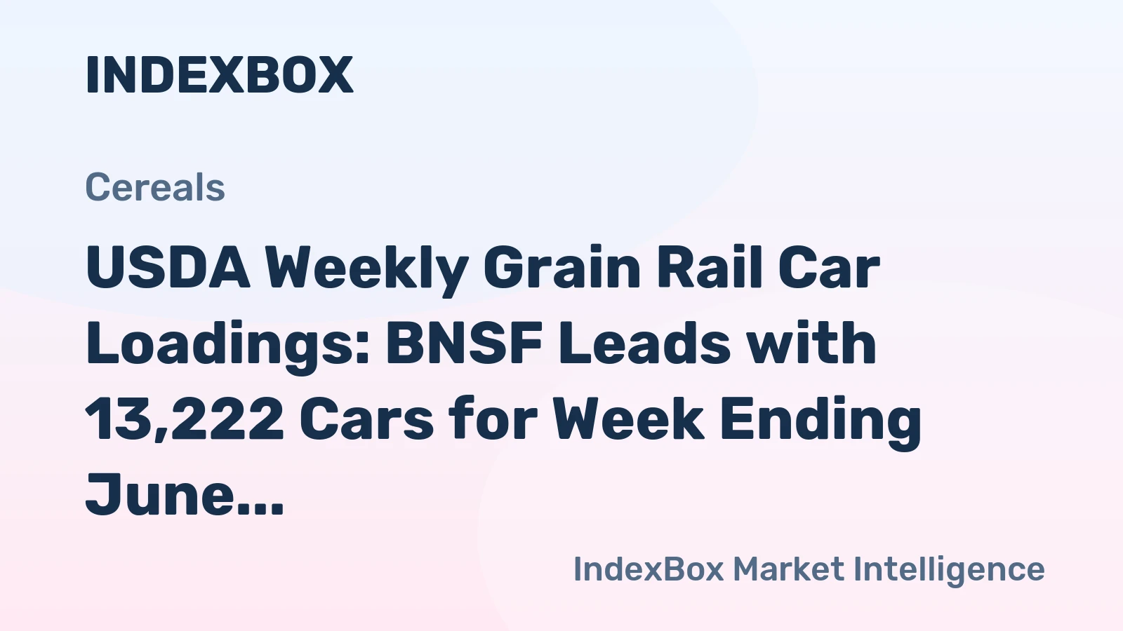 USDA Weekly Grain Rail Car Loadings: BNSF Leads with 13,222 Cars for Week Ending June 19, 2026