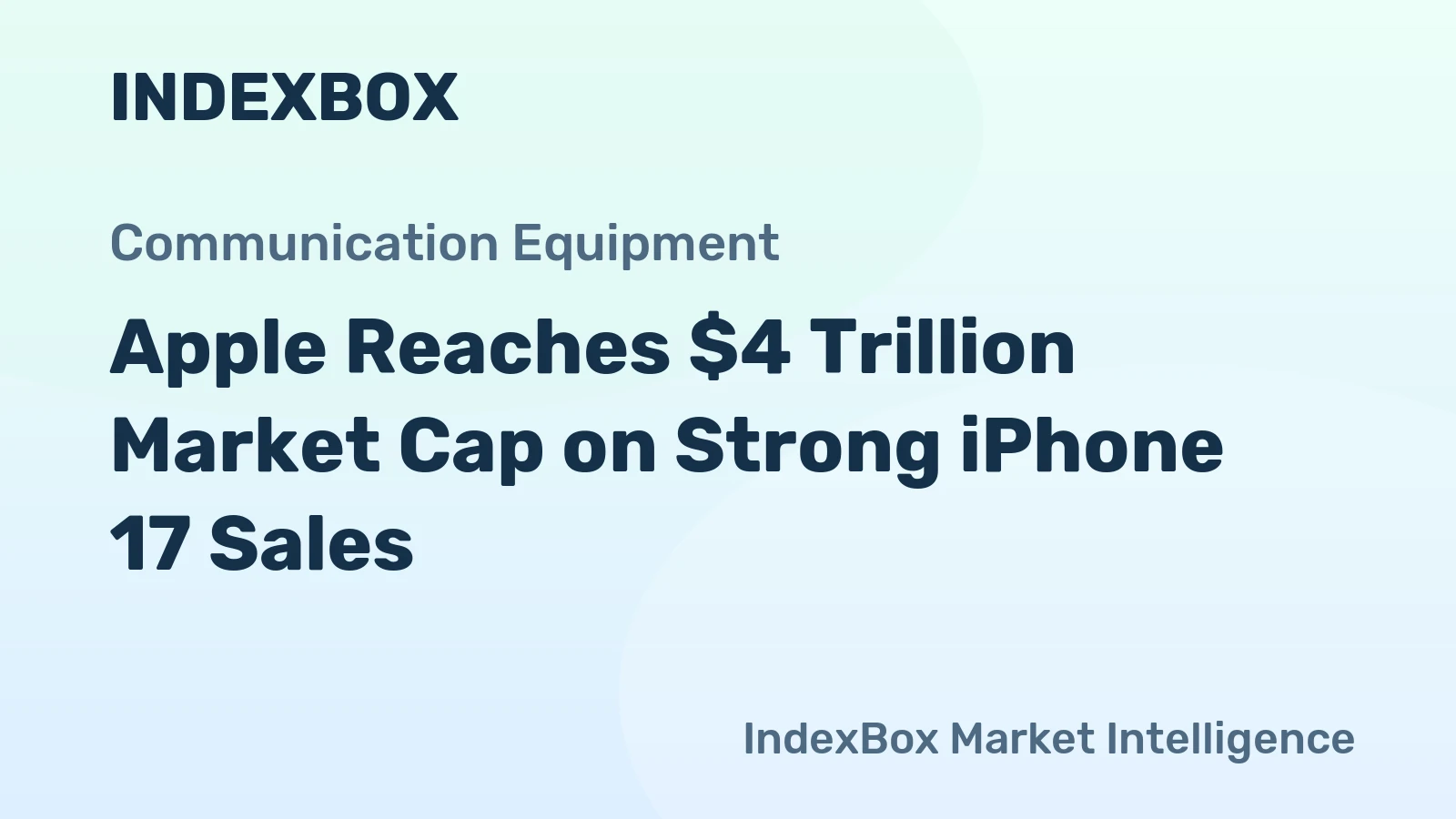 Apple Reaches $4 Trillion Market Cap on Strong iPhone 17 Sales