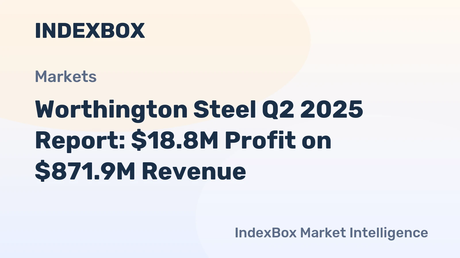 Worthington Steel Q2 2025 Report: $18.8M Profit on $871.9M Revenue