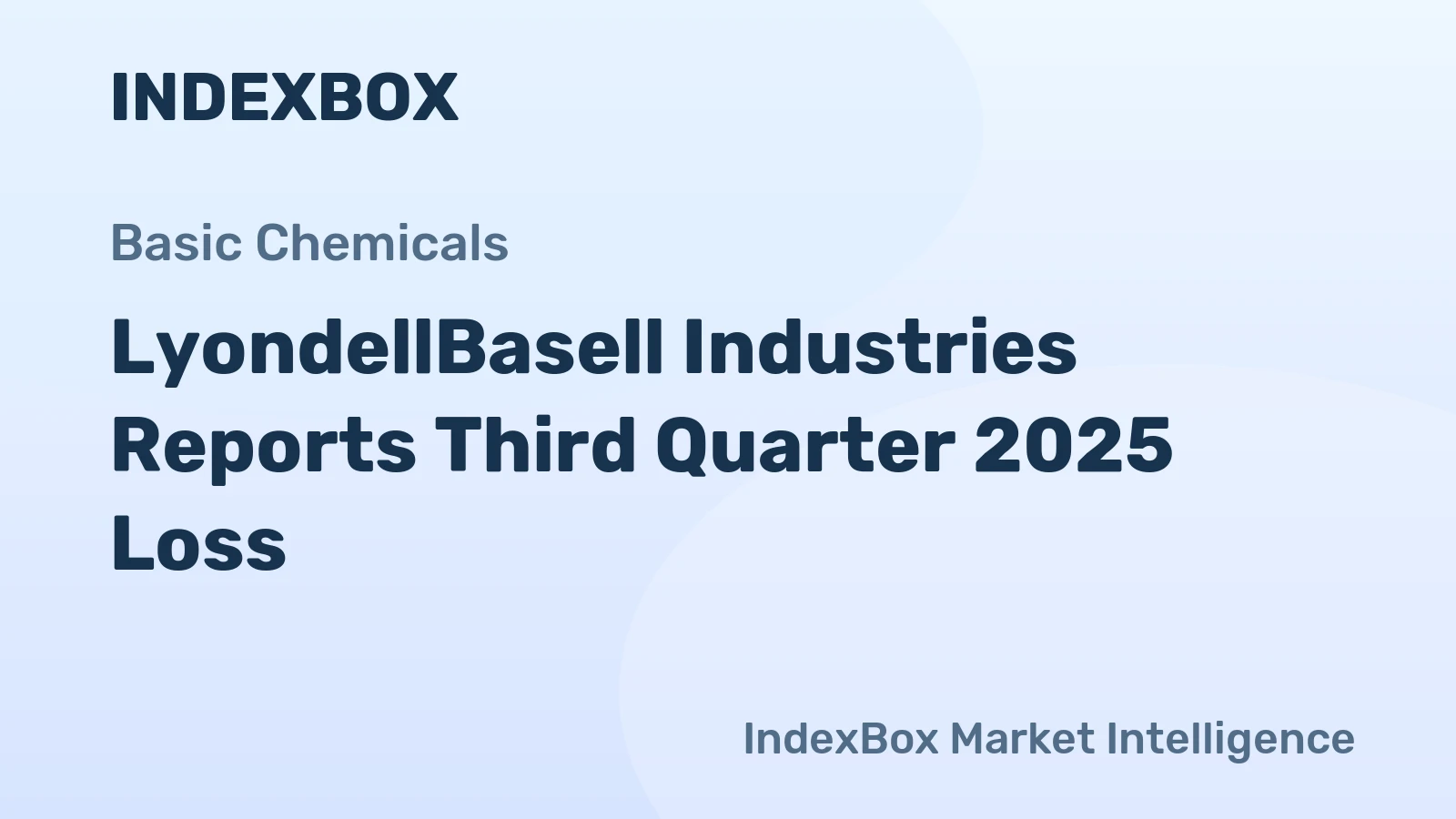LyondellBasell Industries Reports Third Quarter 2025 Loss