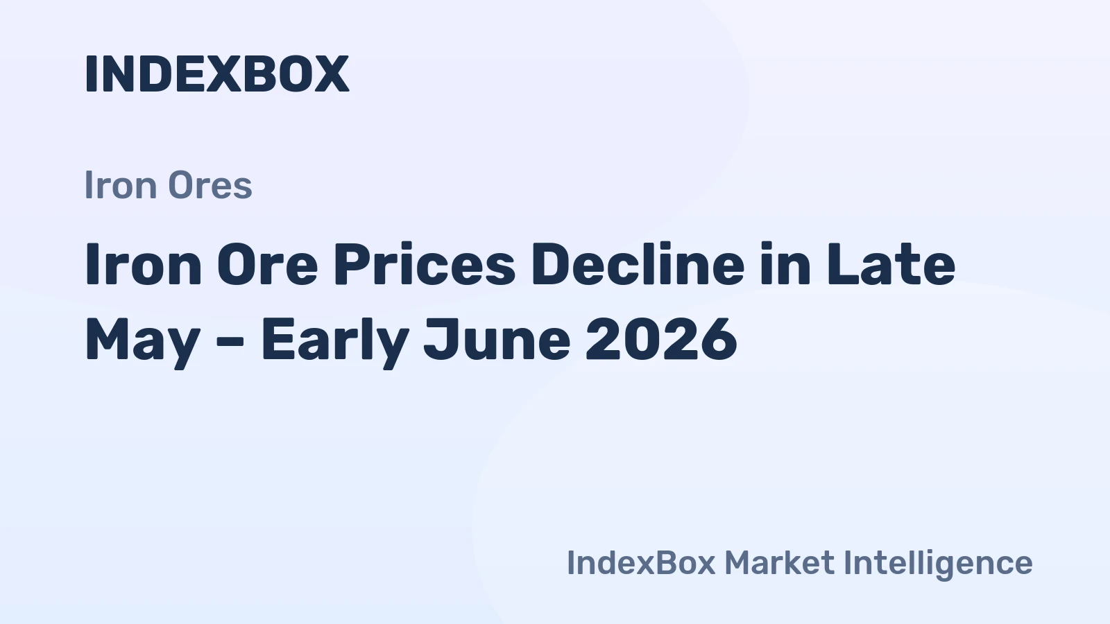 Iron Ore Prices Decline in Late May – Early June 2026