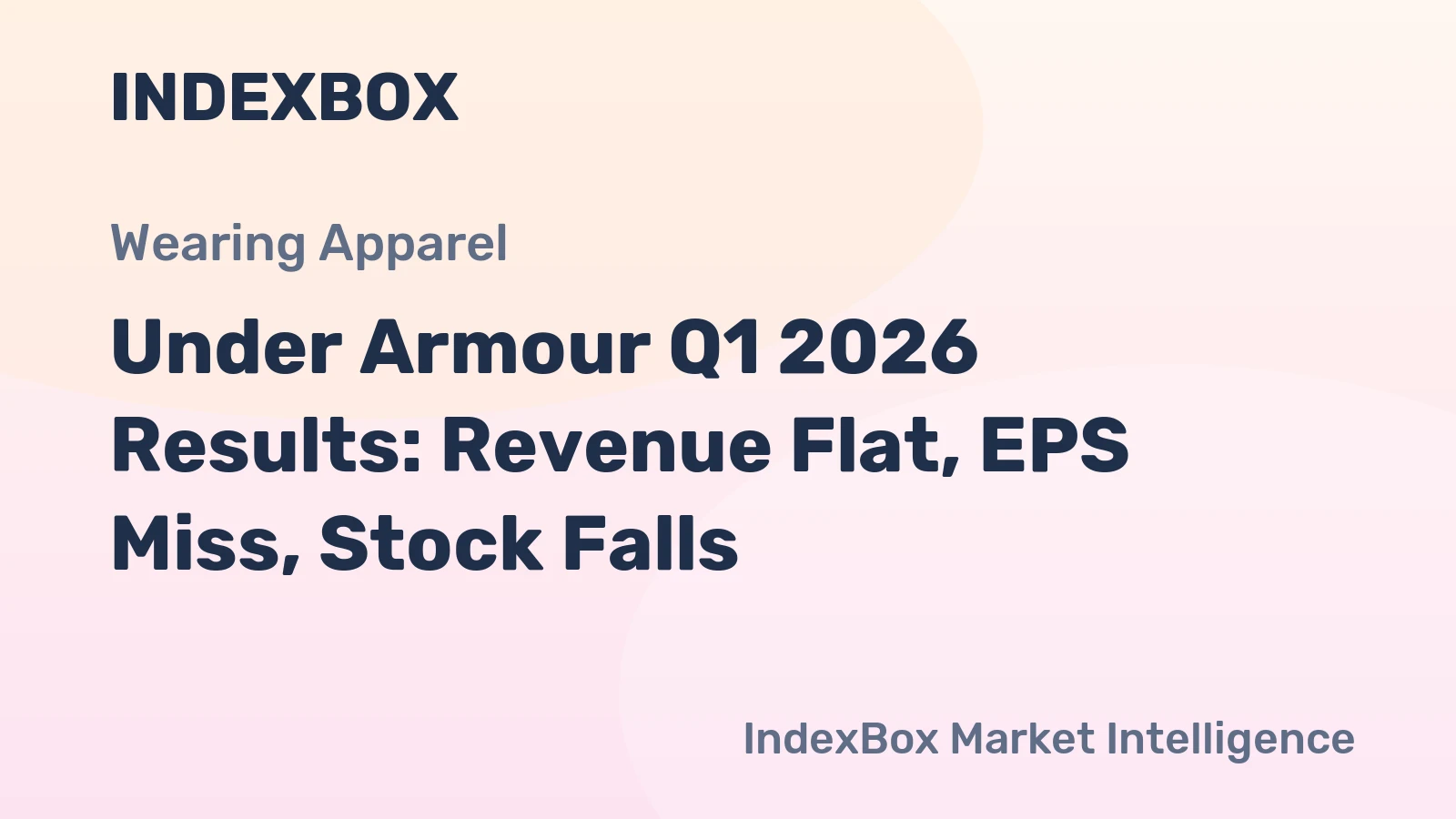 Under Armour Q1 2026 Results: Revenue Flat, EPS Miss, Stock Falls