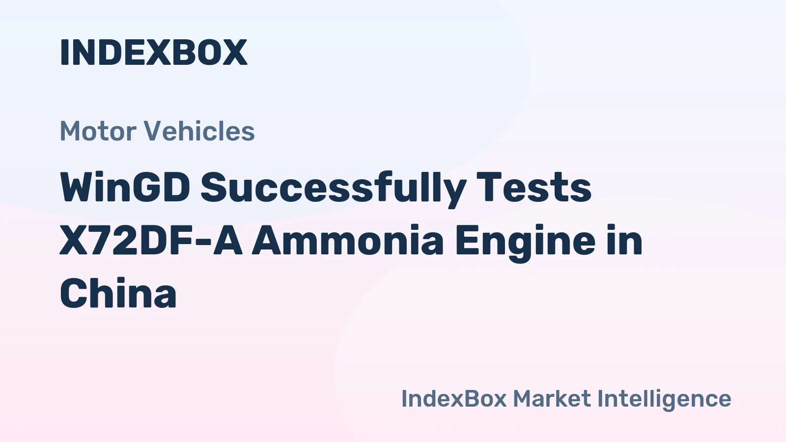 WinGD Successfully Tests X72DF-A Ammonia Engine in China