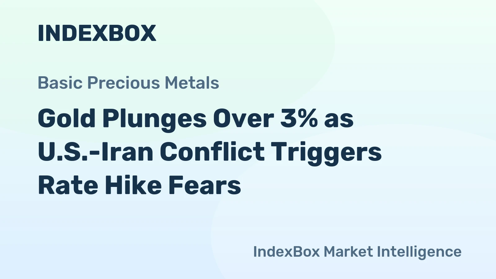 Gold Plunges Over 3% as U.S.-Iran Conflict Triggers Rate Hike Fears