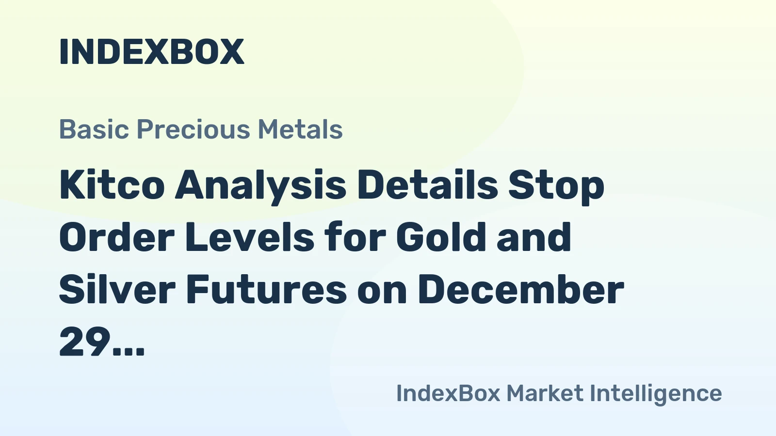 Kitco Analysis Details Stop Order Levels for Gold and Silver Futures on December 29, 2025