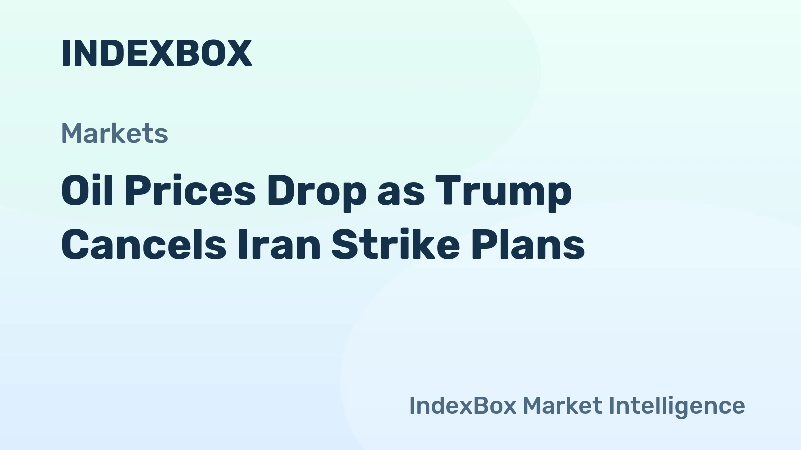 Oil Prices Drop as Trump Cancels Iran Strike Plans