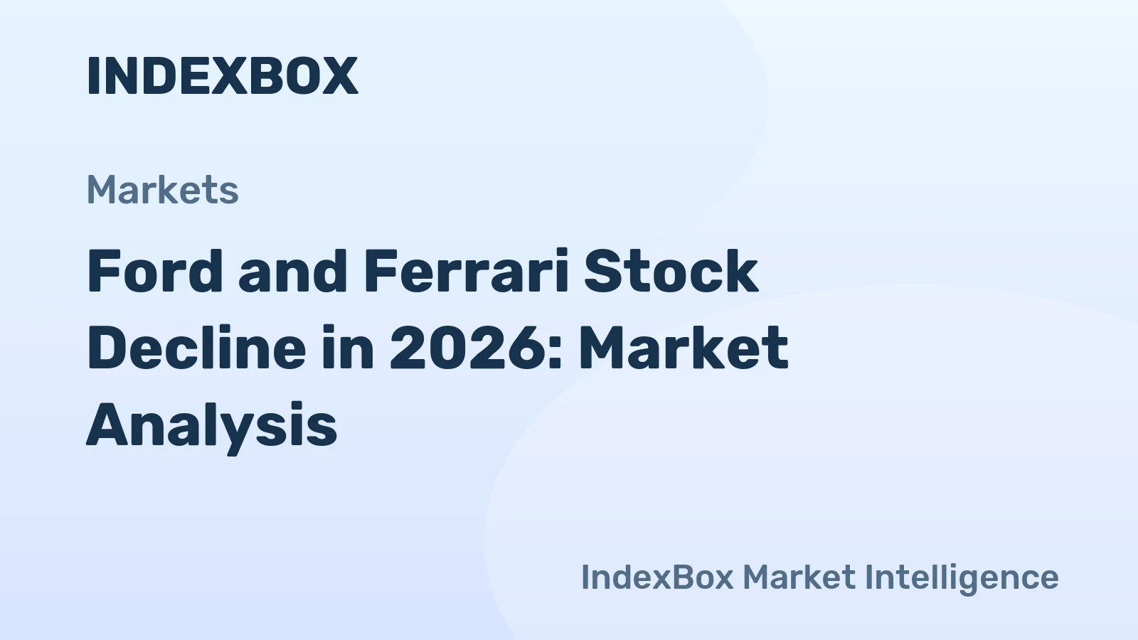 Ford and Ferrari Stock Decline in 2026: Market Analysis