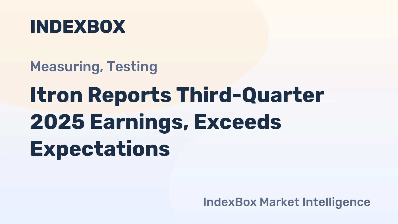 Itron Reports Third-Quarter 2025 Earnings, Exceeds Expectations