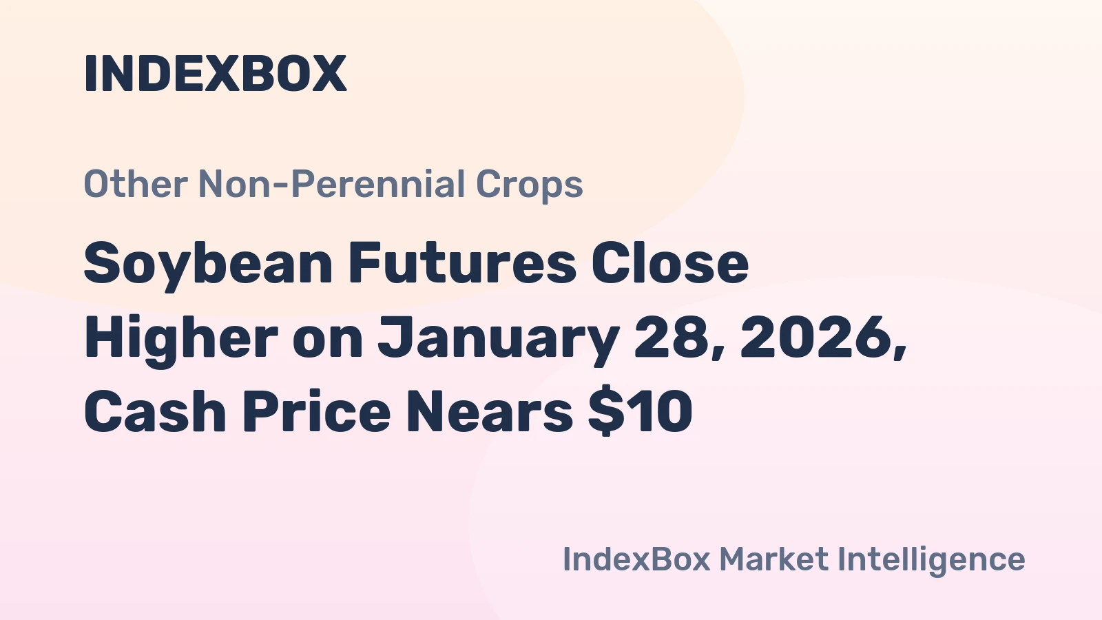 Soybean Futures Close Higher on January 28, 2026, Cash Price Nears $10