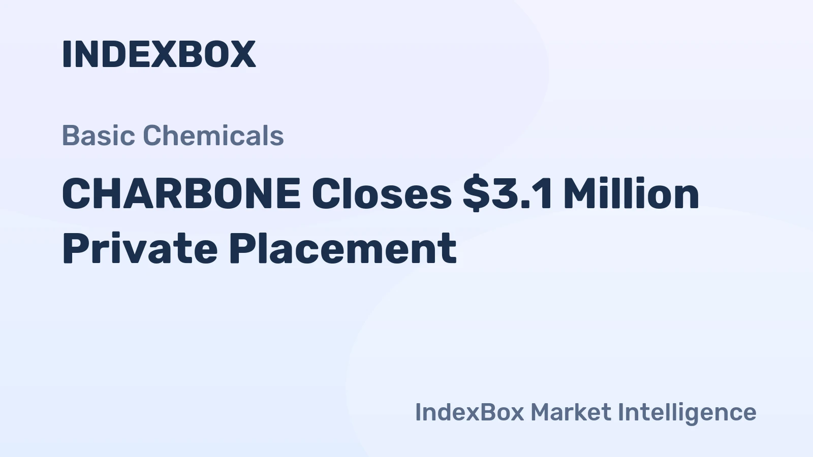 CHARBONE Closes $3.1 Million Private Placement
