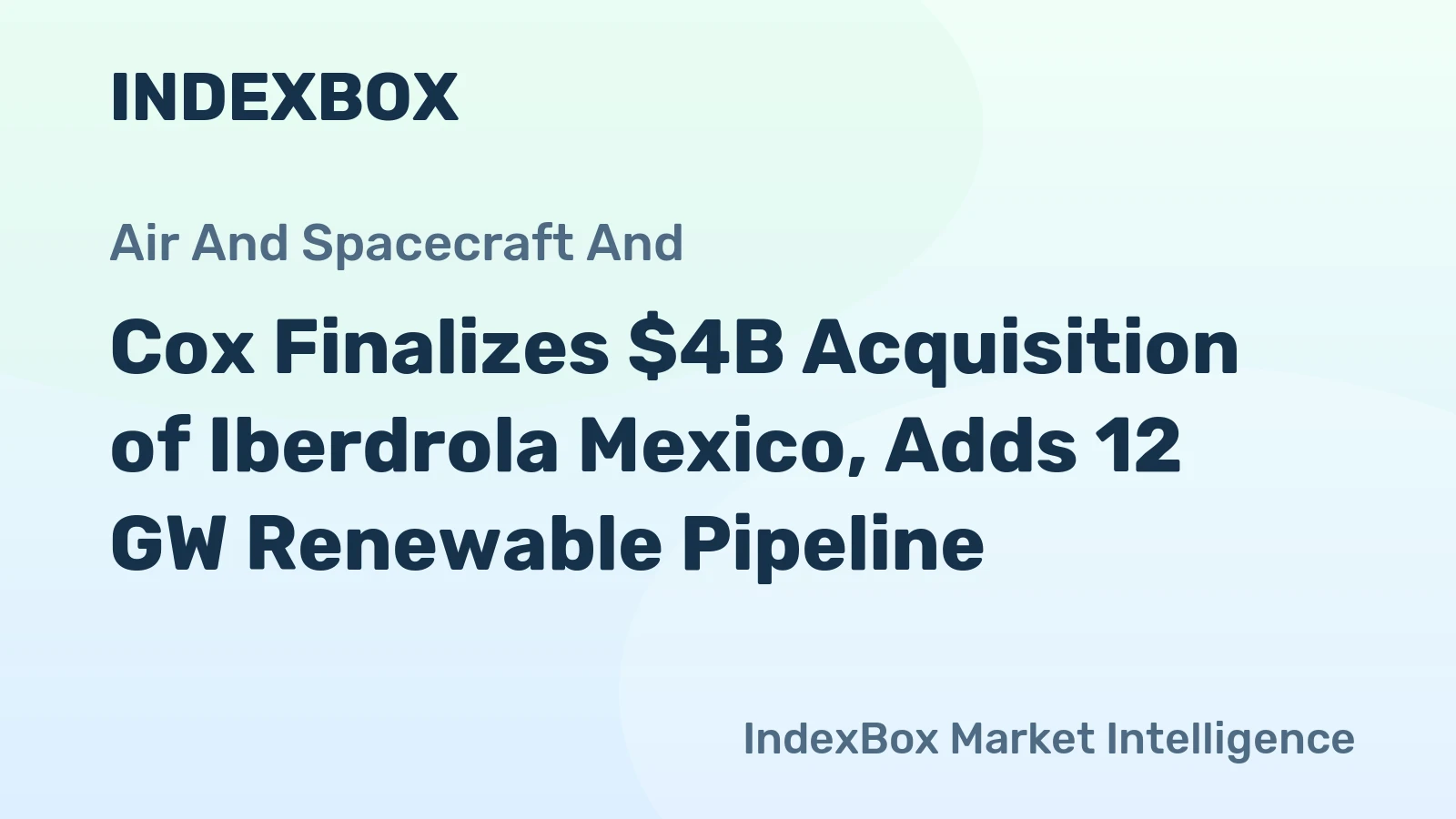 Cox Finalizes $4B Acquisition of Iberdrola Mexico, Adds 12 GW Renewable Pipeline