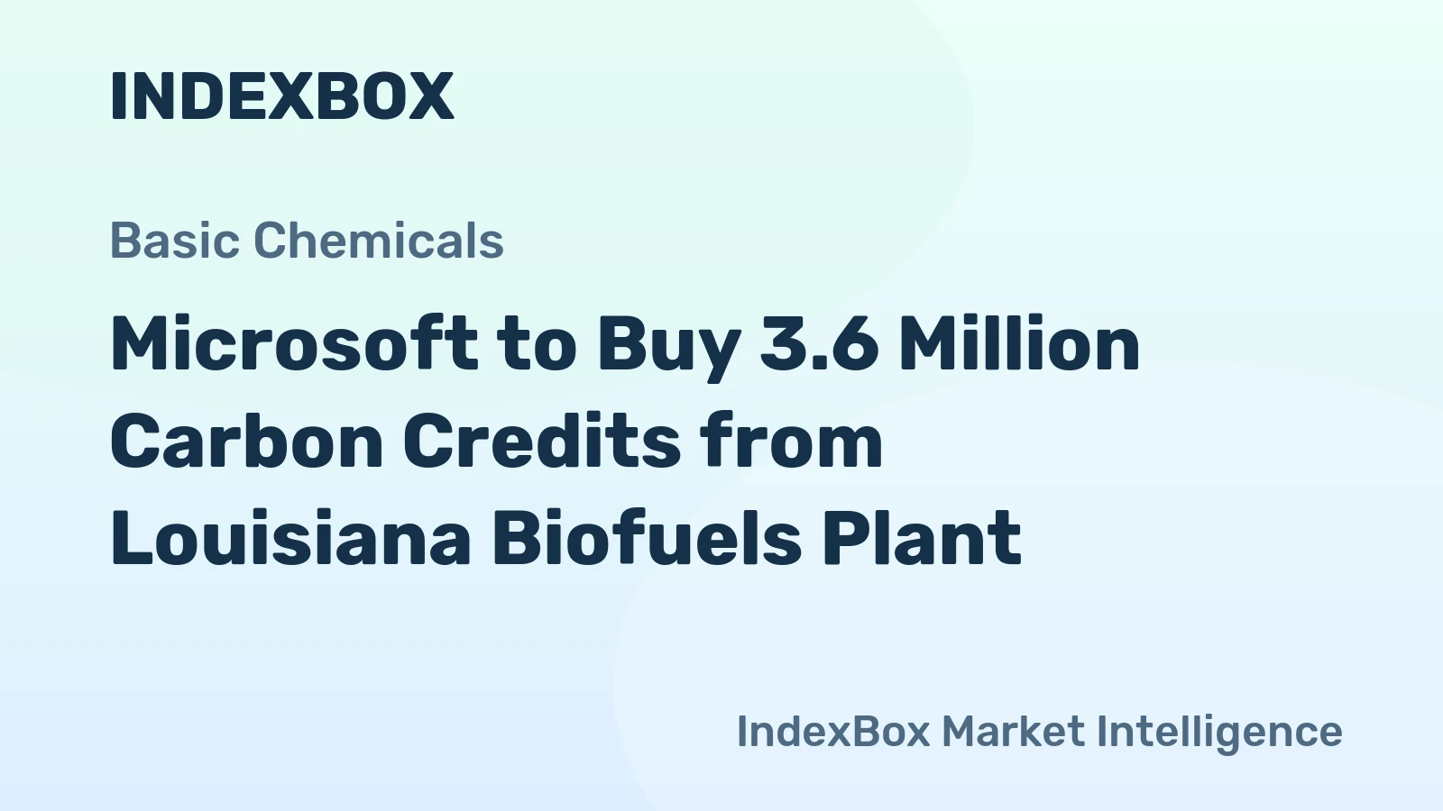 Microsoft to Buy 3.6 Million Carbon Credits from Louisiana Biofuels Plant
