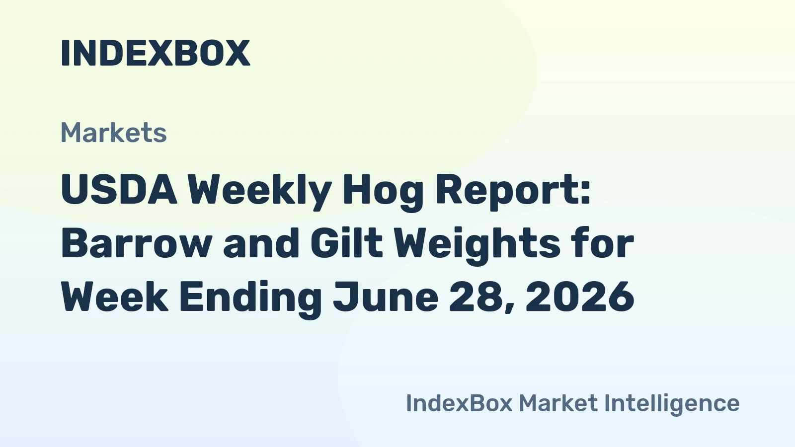 USDA Weekly Hog Report: Barrow and Gilt Weights for Week Ending June 28, 2026
