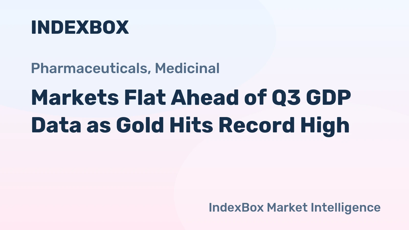 Markets Flat Ahead of Q3 GDP Data as Gold Hits Record High