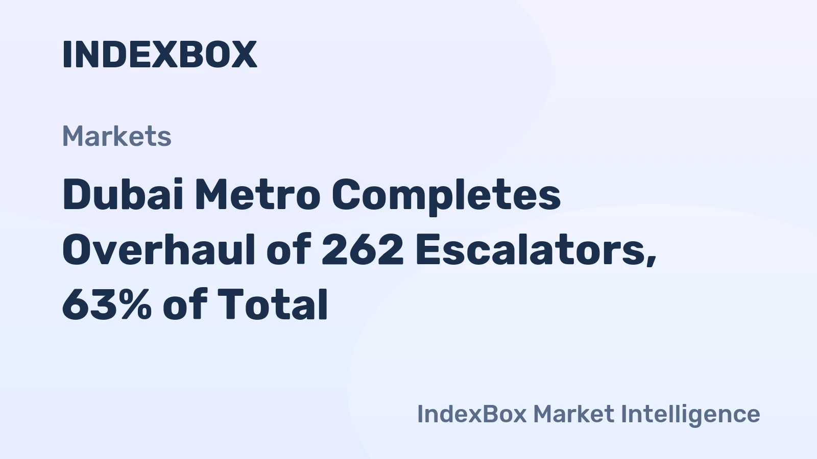 Dubai Metro Completes Overhaul of 262 Escalators, 63% of Total