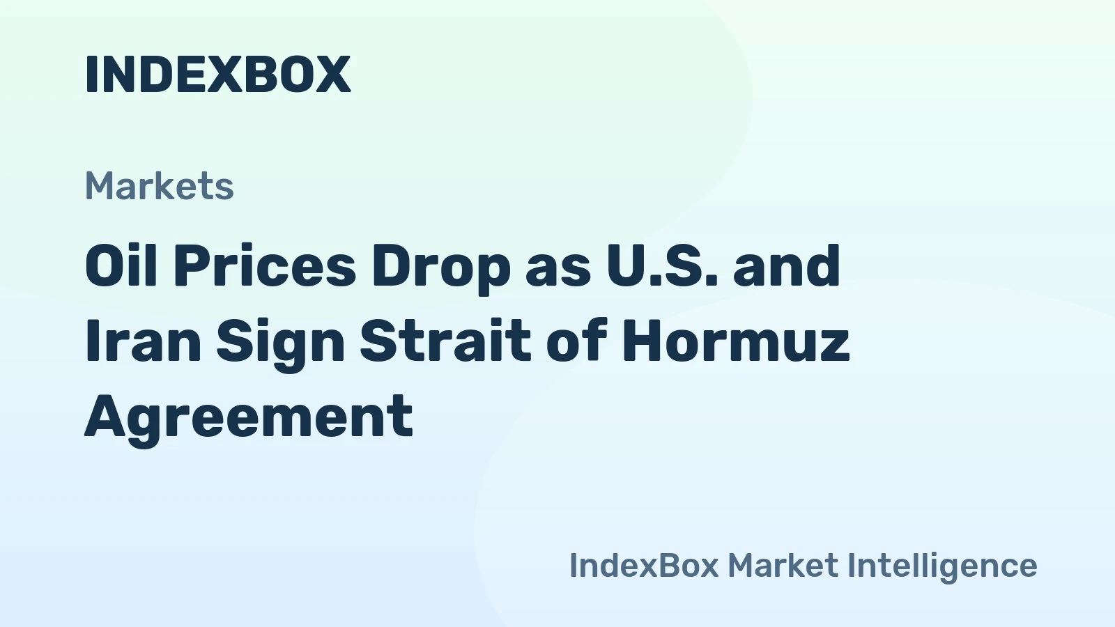 Oil Prices Drop as U.S. and Iran Sign Strait of Hormuz Agreement