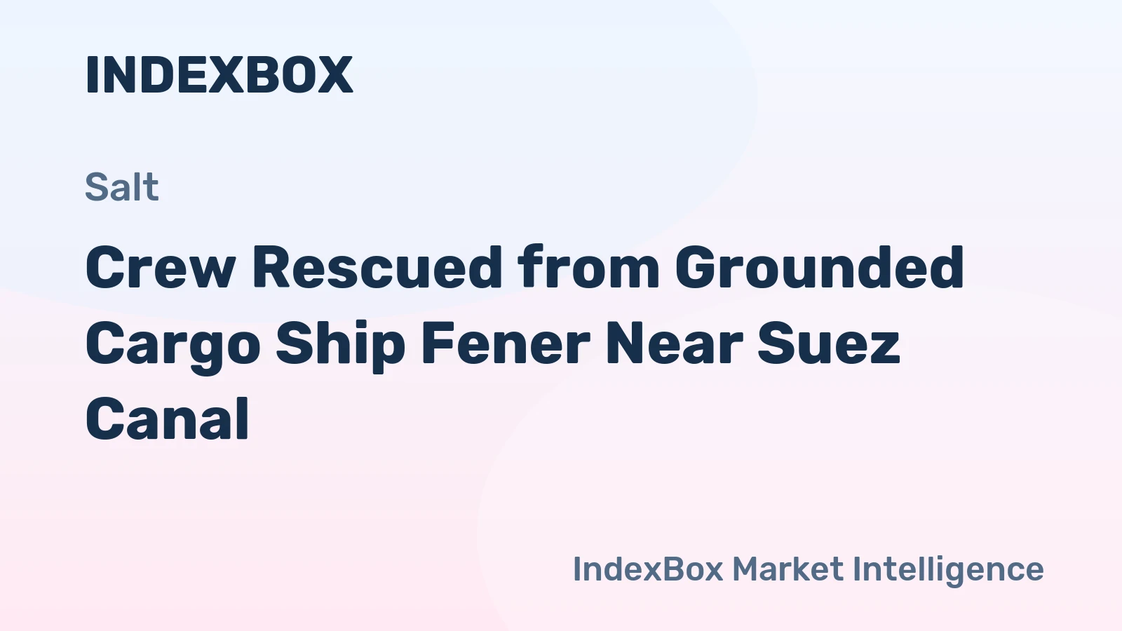Crew Rescued from Grounded Cargo Ship Fener Near Suez Canal