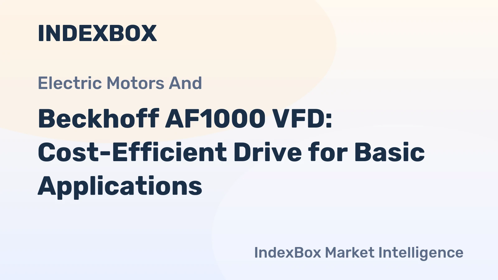 Beckhoff AF1000 VFD: Cost-Efficient Drive for Basic Applications