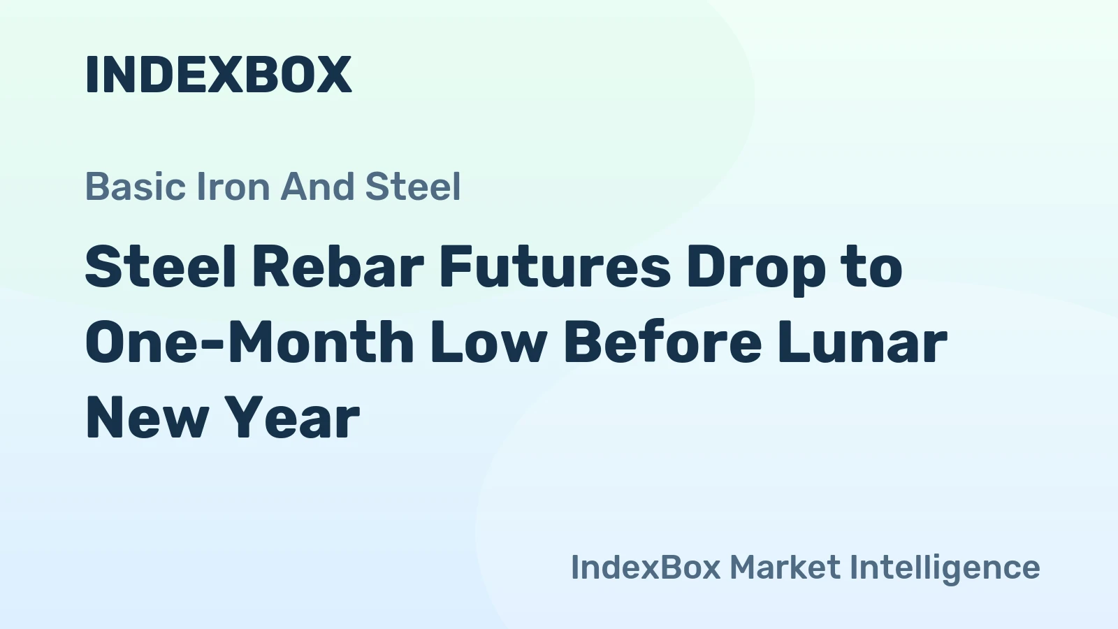 Steel Rebar Futures Drop to One-Month Low Before Lunar New Year