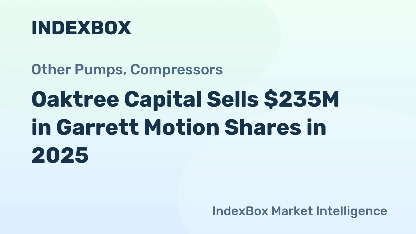 Oaktree Capital Sells $235M in Garrett Motion Shares in 2025