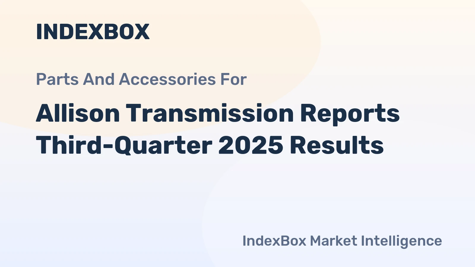 Allison Transmission Reports Third-Quarter 2025 Results