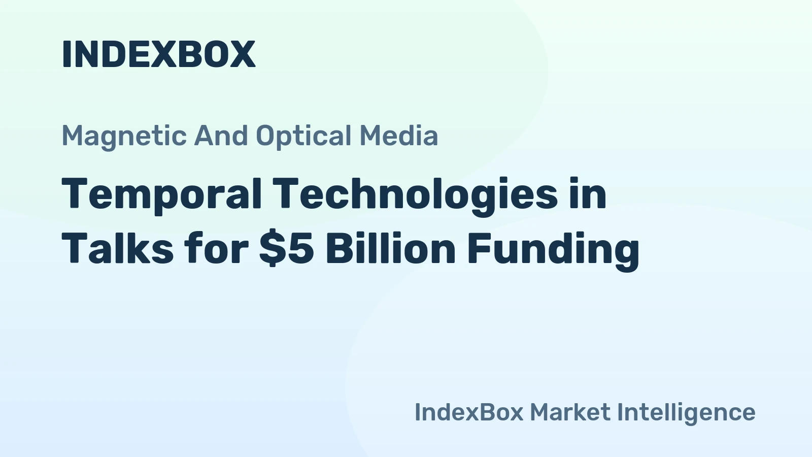 Temporal Technologies in Talks for $5 Billion Funding