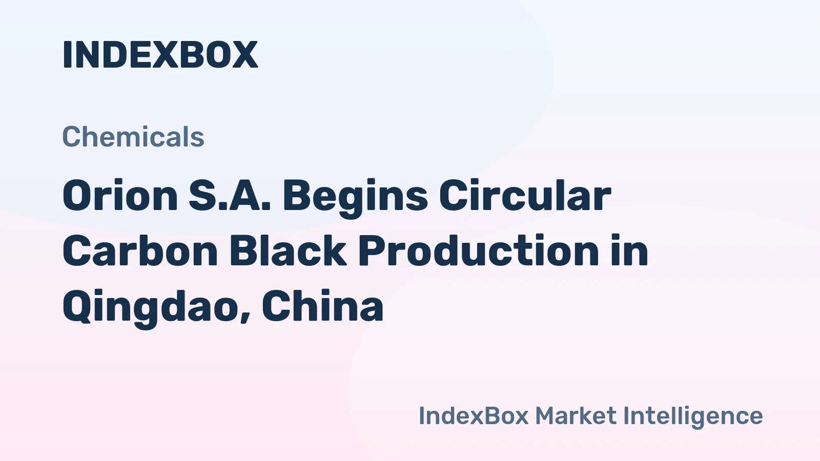 Orion S.A. Begins Circular Carbon Black Production in Qingdao, China