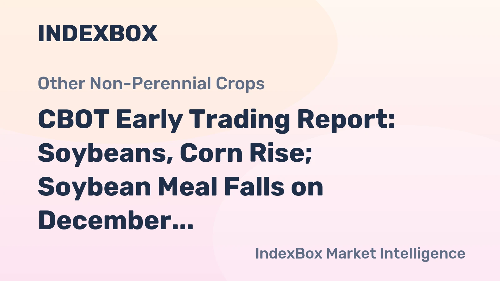 CBOT Early Trading Report: Soybeans, Corn Rise; Soybean Meal Falls on December 26, 2025
