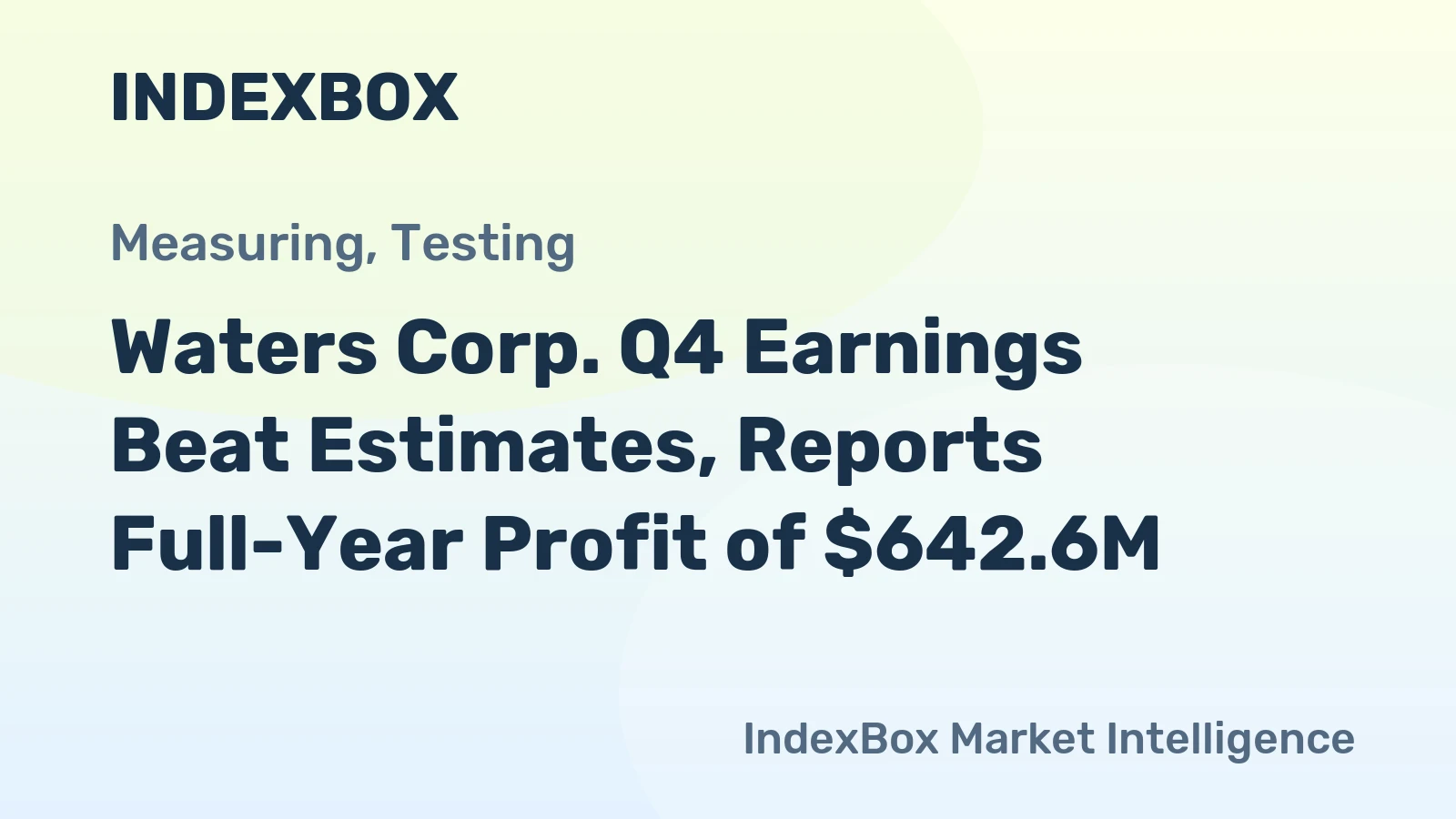 Waters Corp. Q4 Earnings Beat Estimates, Reports Full-Year Profit of $642.6M