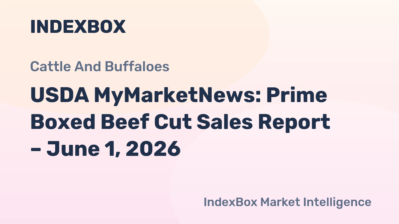 USDA MyMarketNews: Prime Boxed Beef Cut Sales Report – June 1, 2026