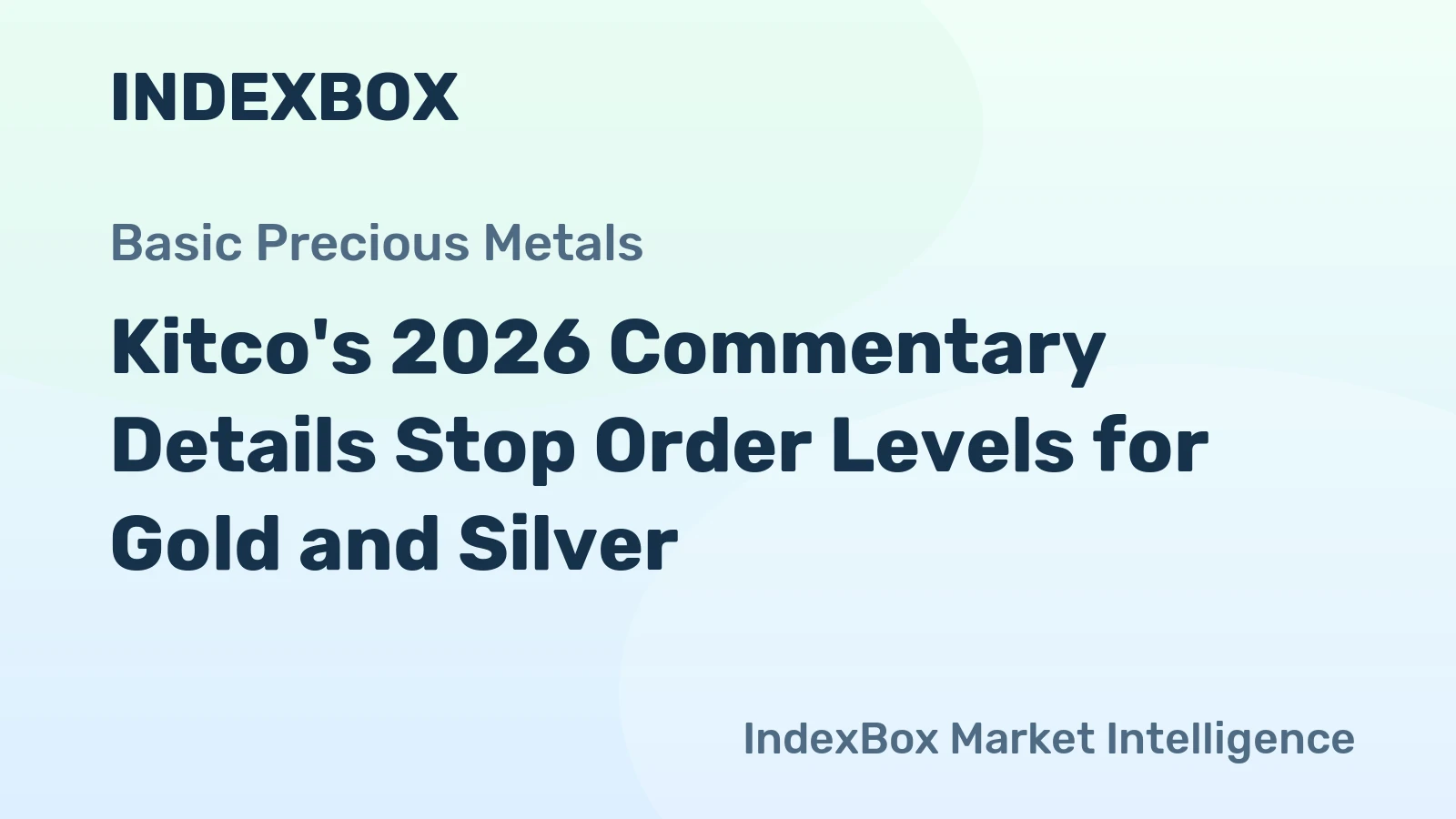 Kitco's 2026 Commentary Details Stop Order Levels for Gold and Silver
