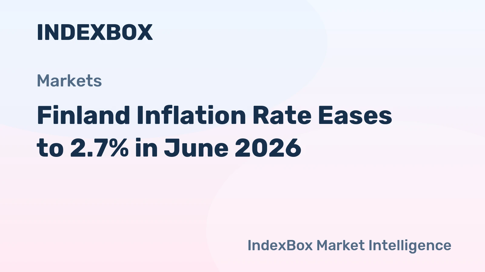 Finland Inflation Rate Eases to 2.7% in June 2026