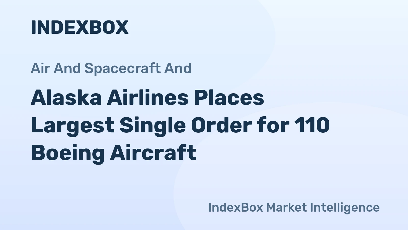 Alaska Airlines Places Largest Single Order for 110 Boeing Aircraft