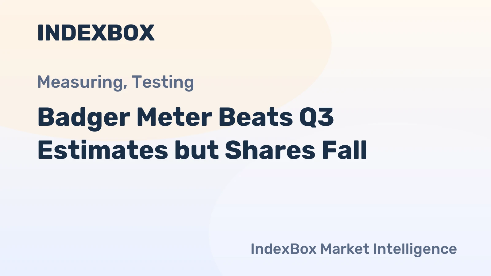 Badger Meter Beats Q3 Estimates but Shares Fall