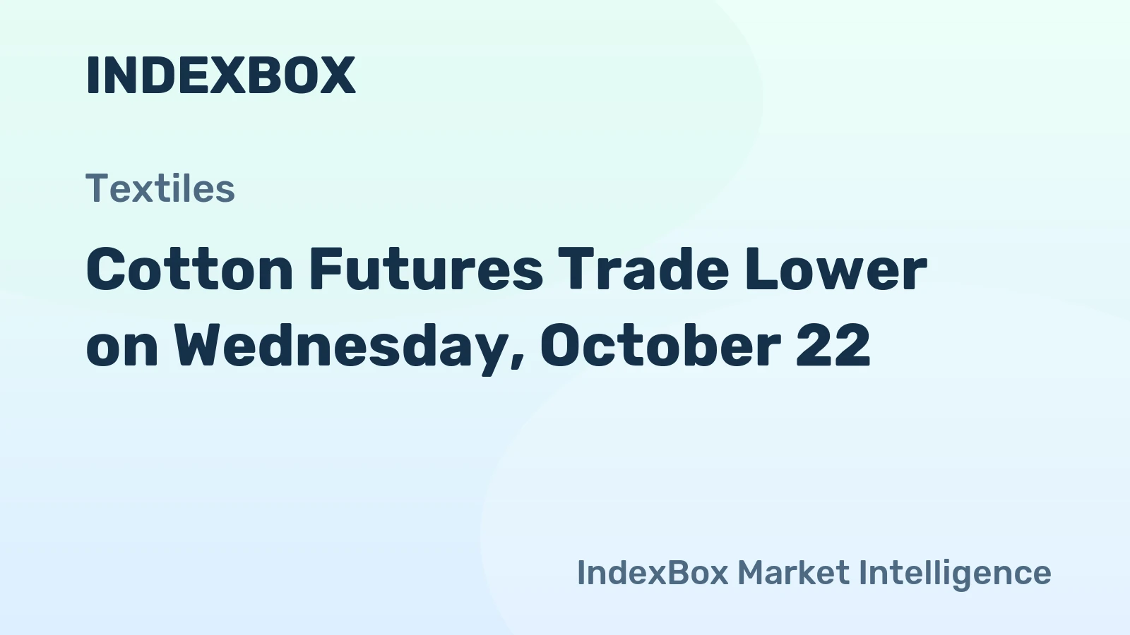 Cotton Futures Trade Lower on Wednesday, October 22