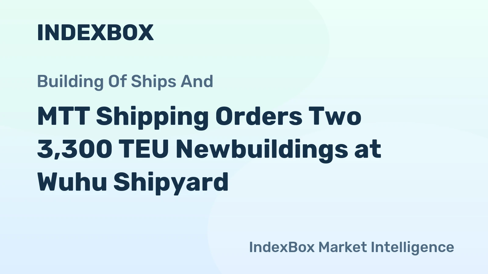 MTT Shipping Orders Two 3,300 TEU Newbuildings at Wuhu Shipyard