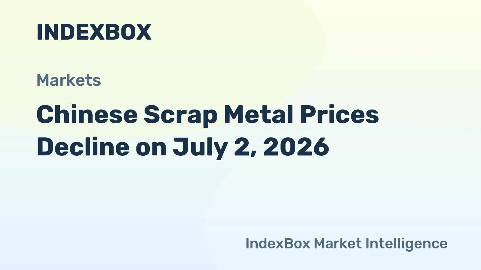 Chinese Scrap Metal Prices Decline on July 2, 2026