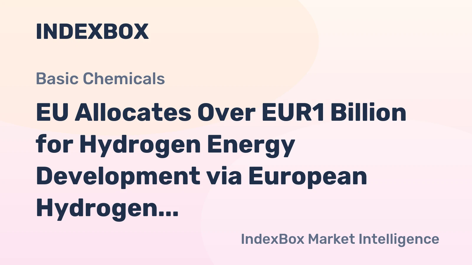 EU Allocates Over EUR1 Billion for Hydrogen Energy Development via European Hydrogen Bank