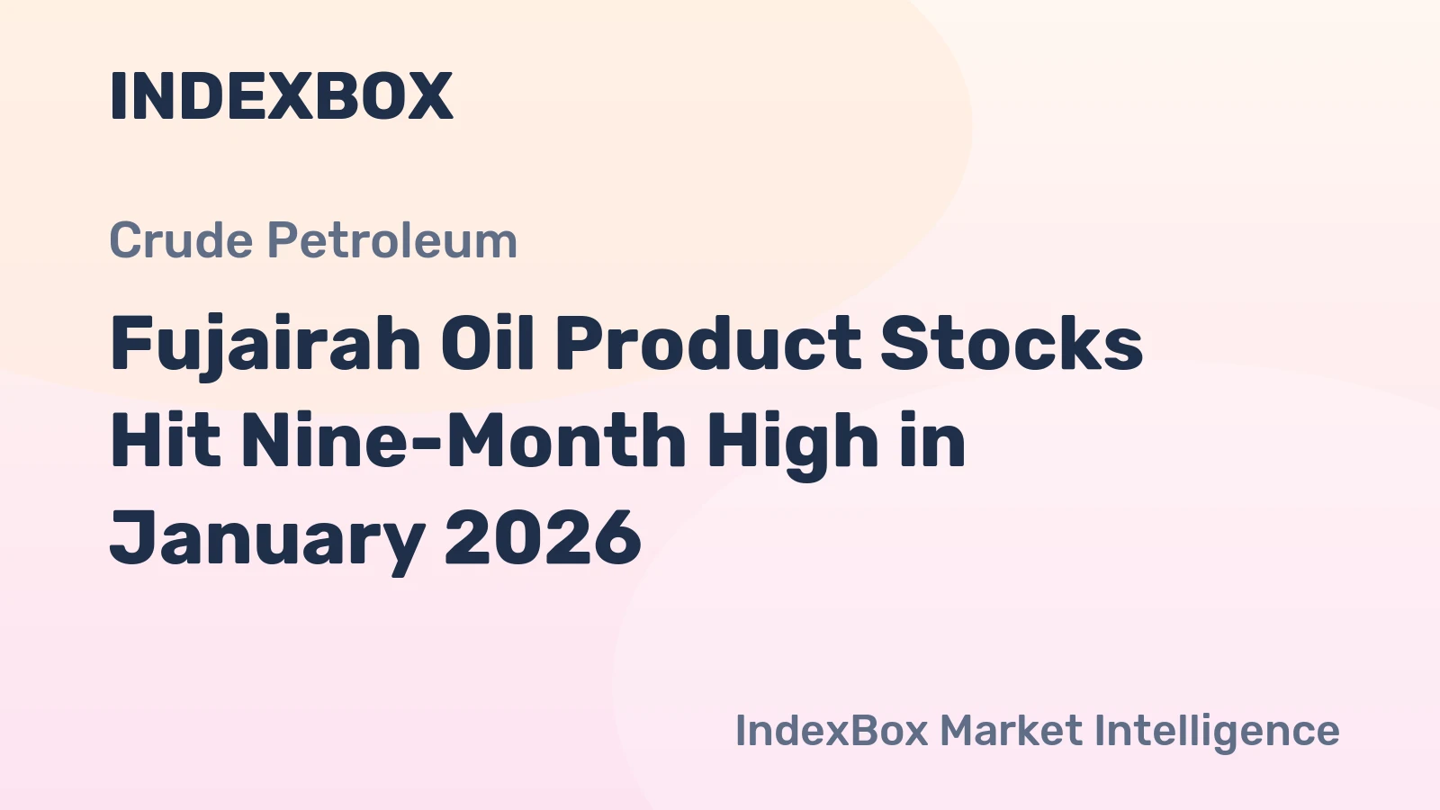 Fujairah Oil Product Stocks Hit Nine-Month High in January 2026