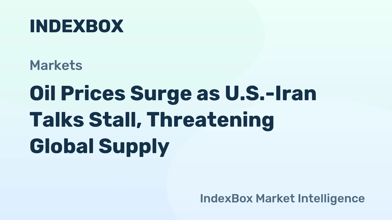 Oil Prices Surge as U.S.-Iran Talks Stall, Threatening Global Supply