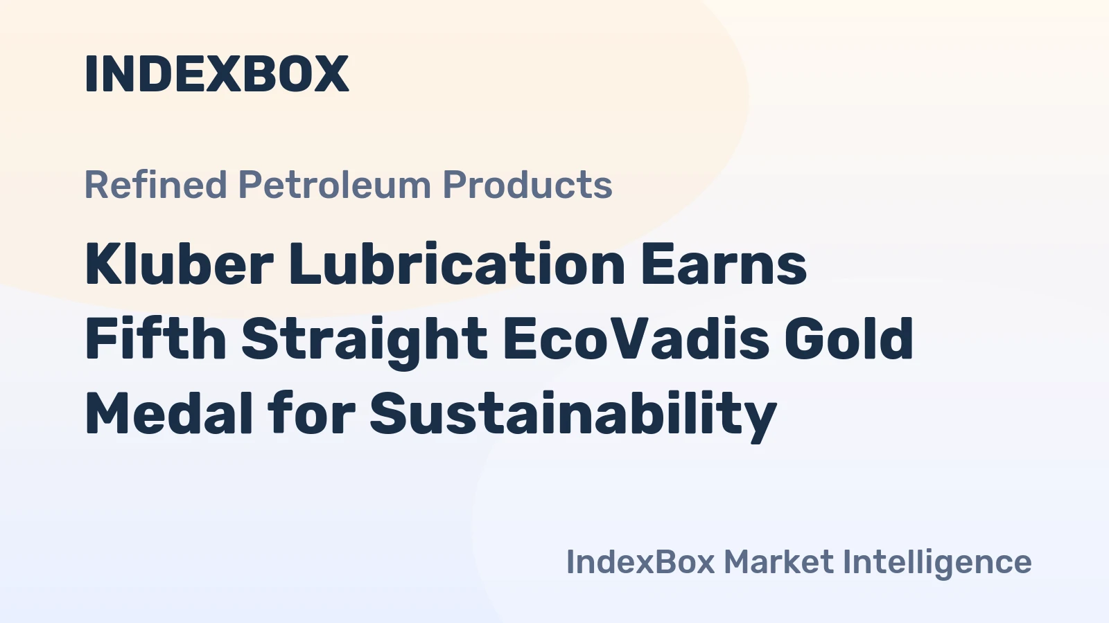 Kluber Lubrication Earns Fifth Straight EcoVadis Gold Medal for Sustainability