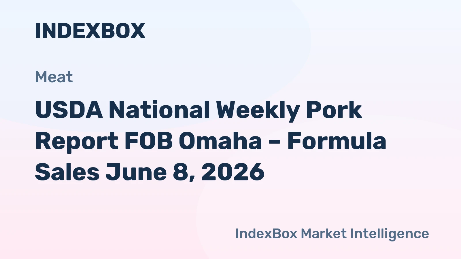 USDA National Weekly Pork Report FOB Omaha – Formula Sales June 8, 2026